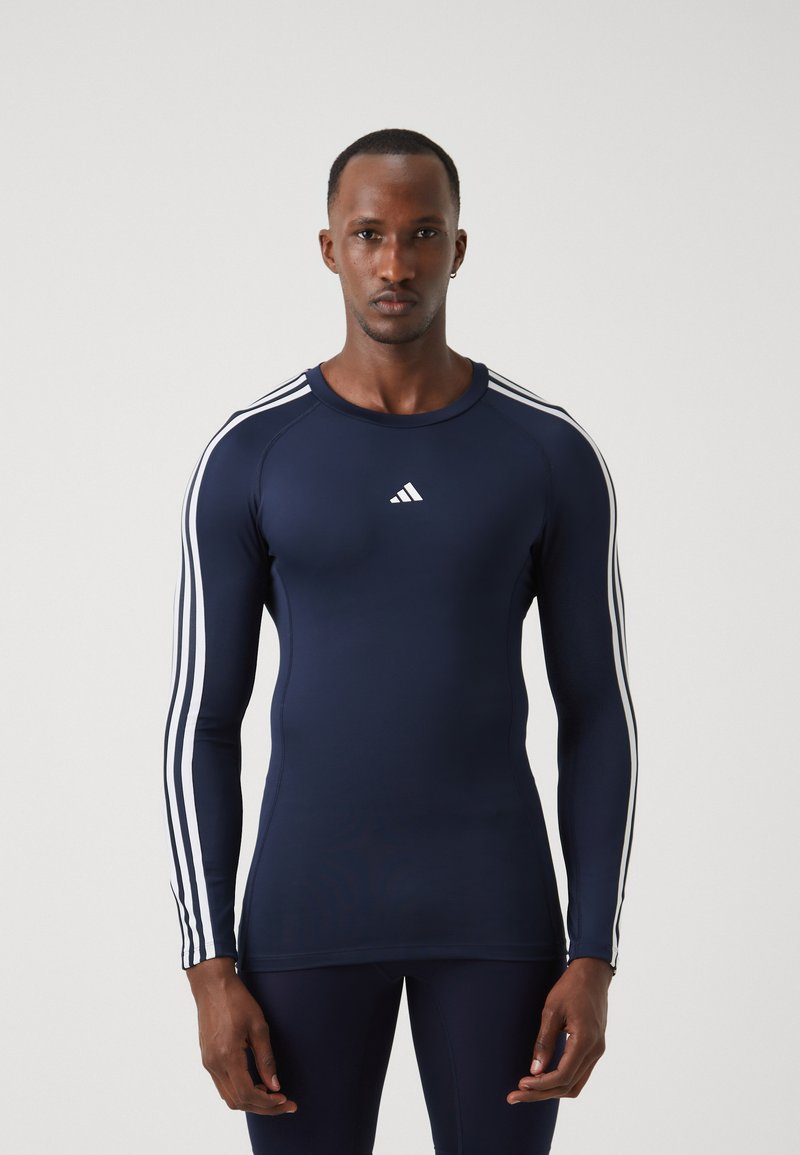 adidas Performance TECHFIT COMPRESSION 3-STRIPES LONG SLEEVE LONG ...