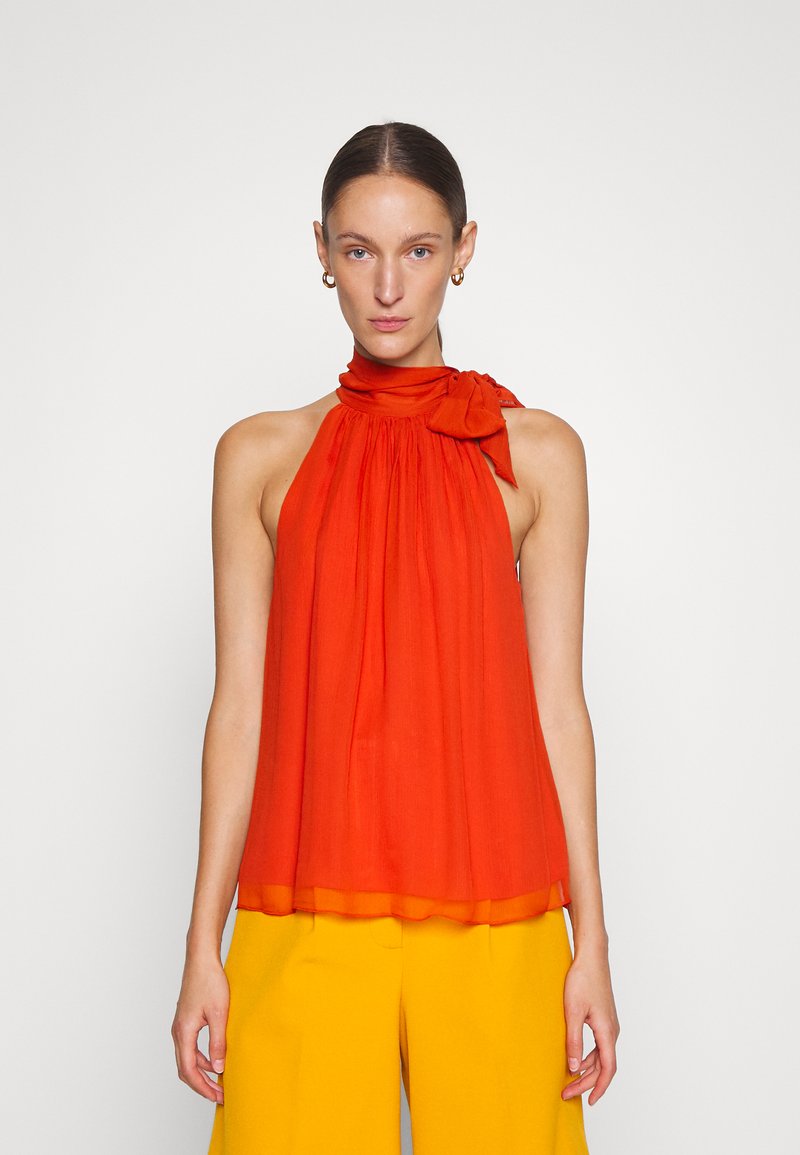 Theory HALTER BOW - Top - dark coral/coral - Zalando.de