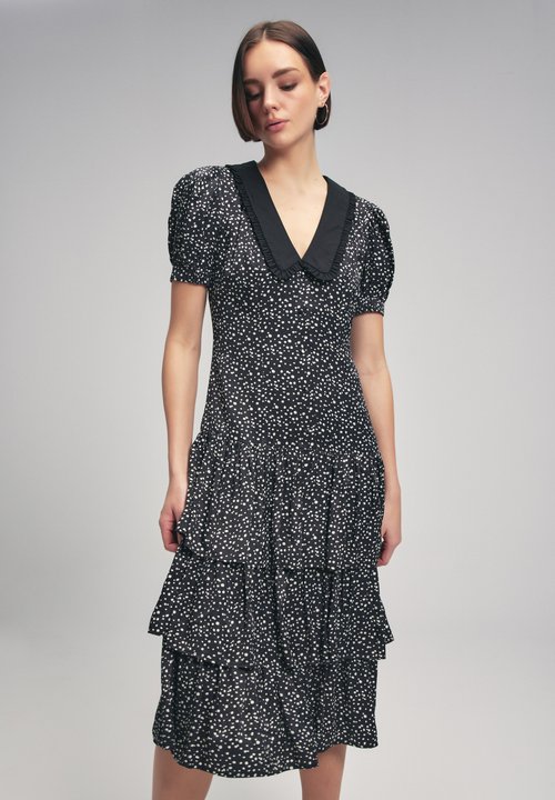 adL GARNISHED WITH POCKET FLAP - Robe chemise - printed black/noir ...