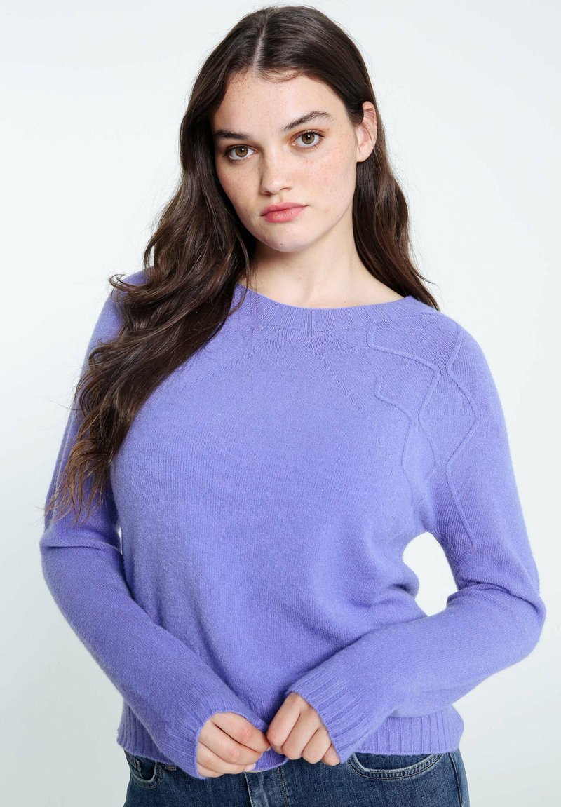 Cassis UNIFARBENER MIT ZICKZACK - Jumper - violet/purple - Zalando