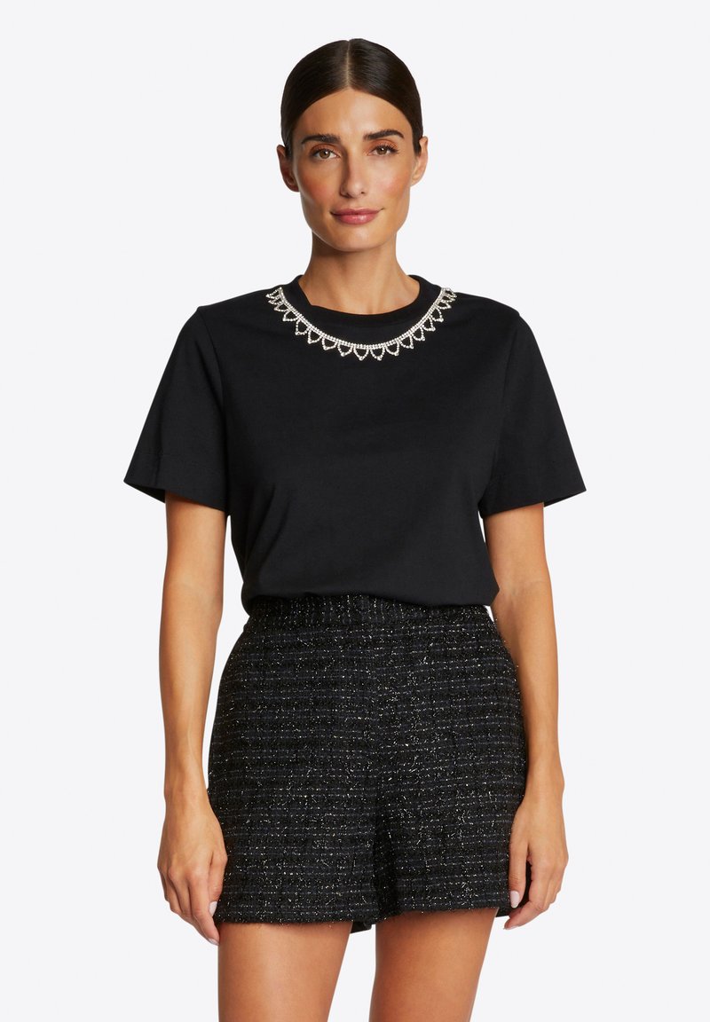 Rich & Royal MIT STRASS - Print T-shirt - black - Zalando.ie