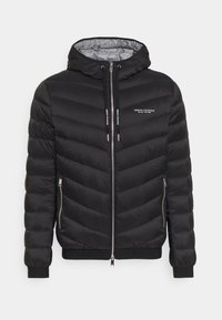 Armani Exchange JACKET - Down jacket - black/melange grey/dark grey ...