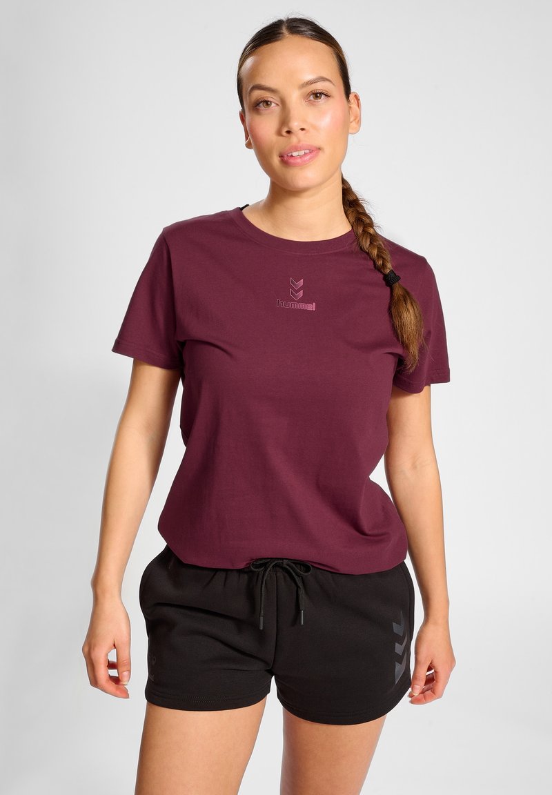Hummel ACTIVE CHEVRONS - T-Shirt basic - burgundy/bordeaux - Zalando.ch
