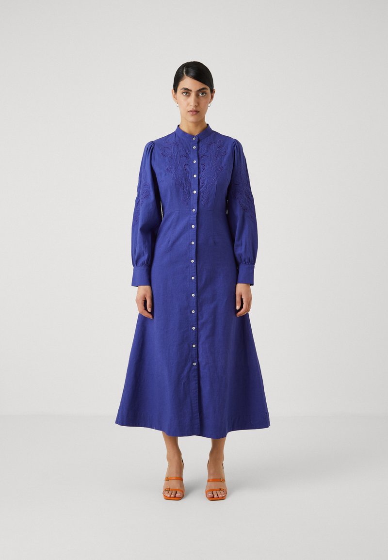 YAS Petite YASMIA LONG DRESS - Shirt dress - navy blue/dark blue - Zalando
