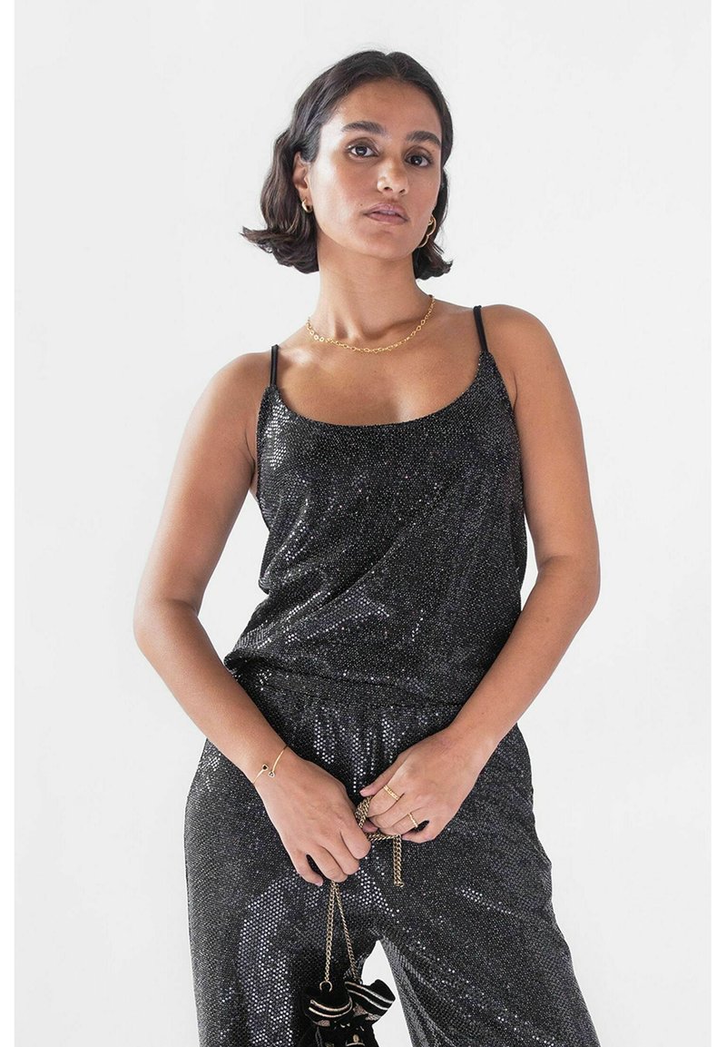 Sissy-Boy GLITZER MIT PAILLETTEN - Top - schwarz/black - Zalando.de