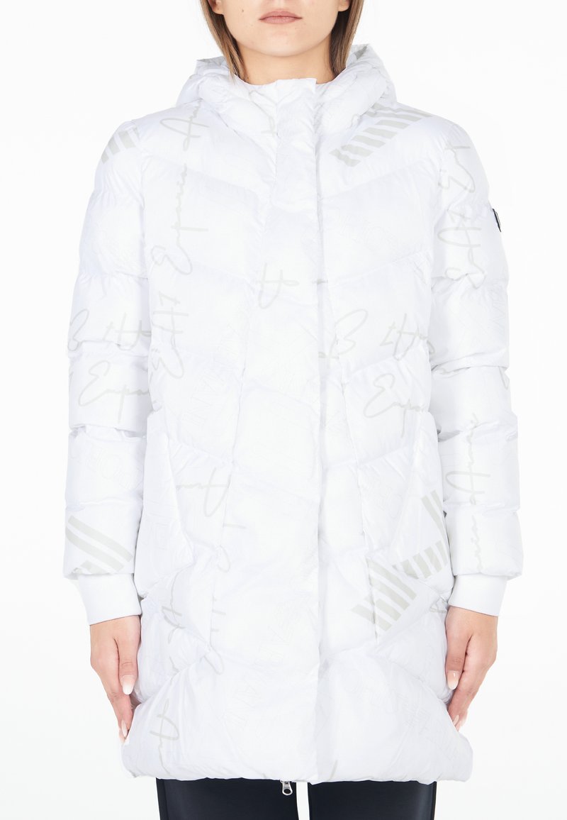 EA7 Emporio Armani CON LOGO - Winter coat - monogram white/white ...