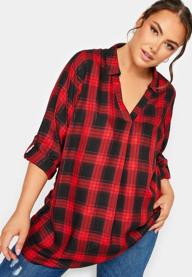 Yours Clothing CHECK - Blouse - red/rood - Zalando.nl