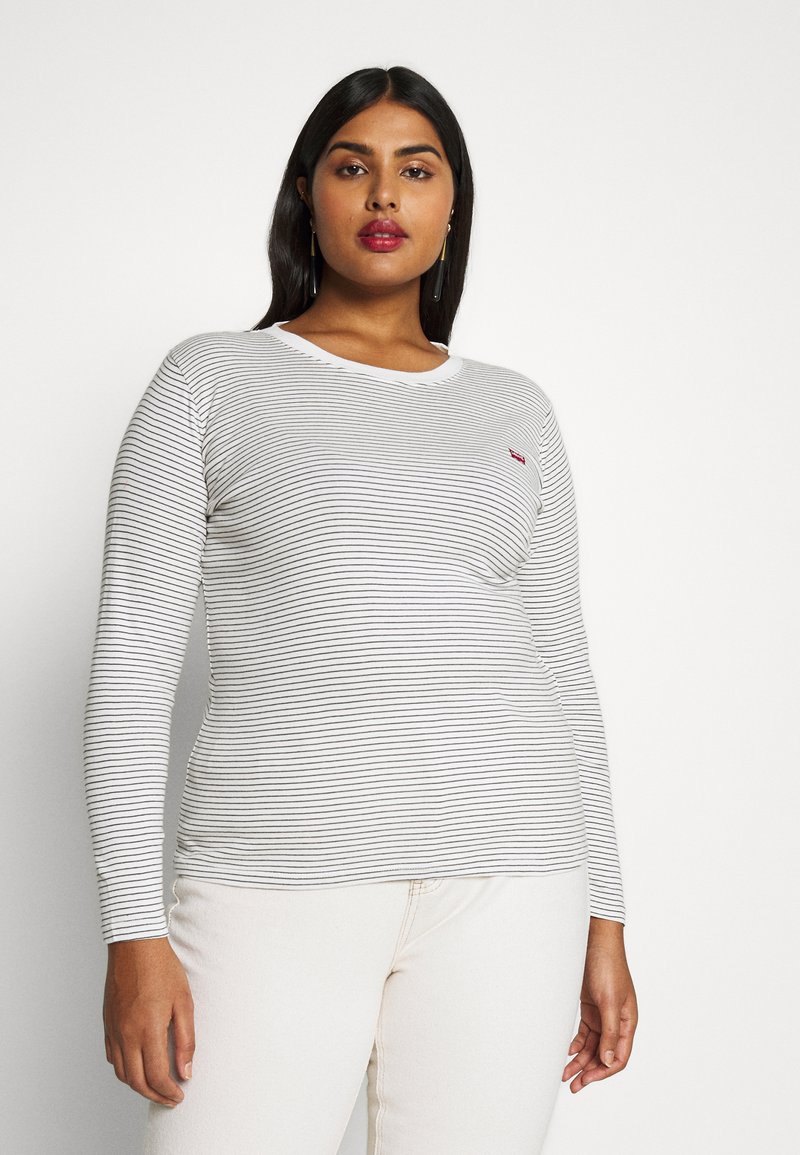 Levi's® Plus LONG SLEEVE BABY TEE - Topper langermet - ecru/black/offwhite - Zalando.no