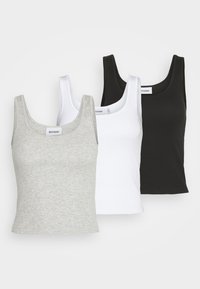 Weekday OPEN NECK TANK 3 PACK - Top - black/white/light grey melange ...