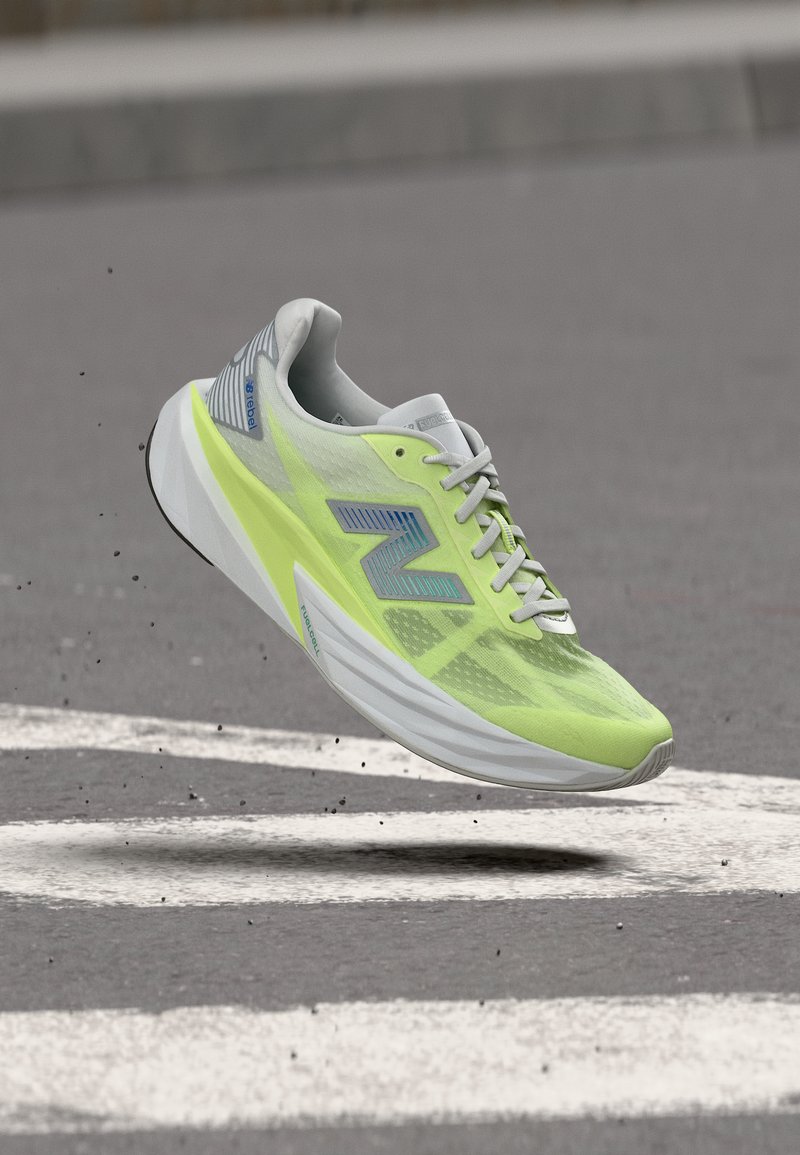 New Balance REBEL V5 - Road running shoes - afterglow/neon yellow ...