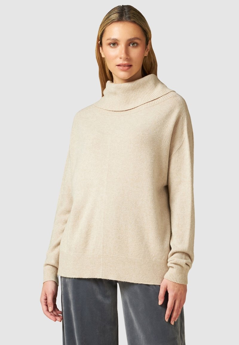 Oltre SEAMLESS COLLO ALTO - Strickpullover - beige - Zalando.de