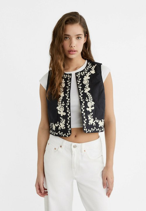 Next TEXTURED TIE UP - Weste - black/schwarz - Zalando.ch