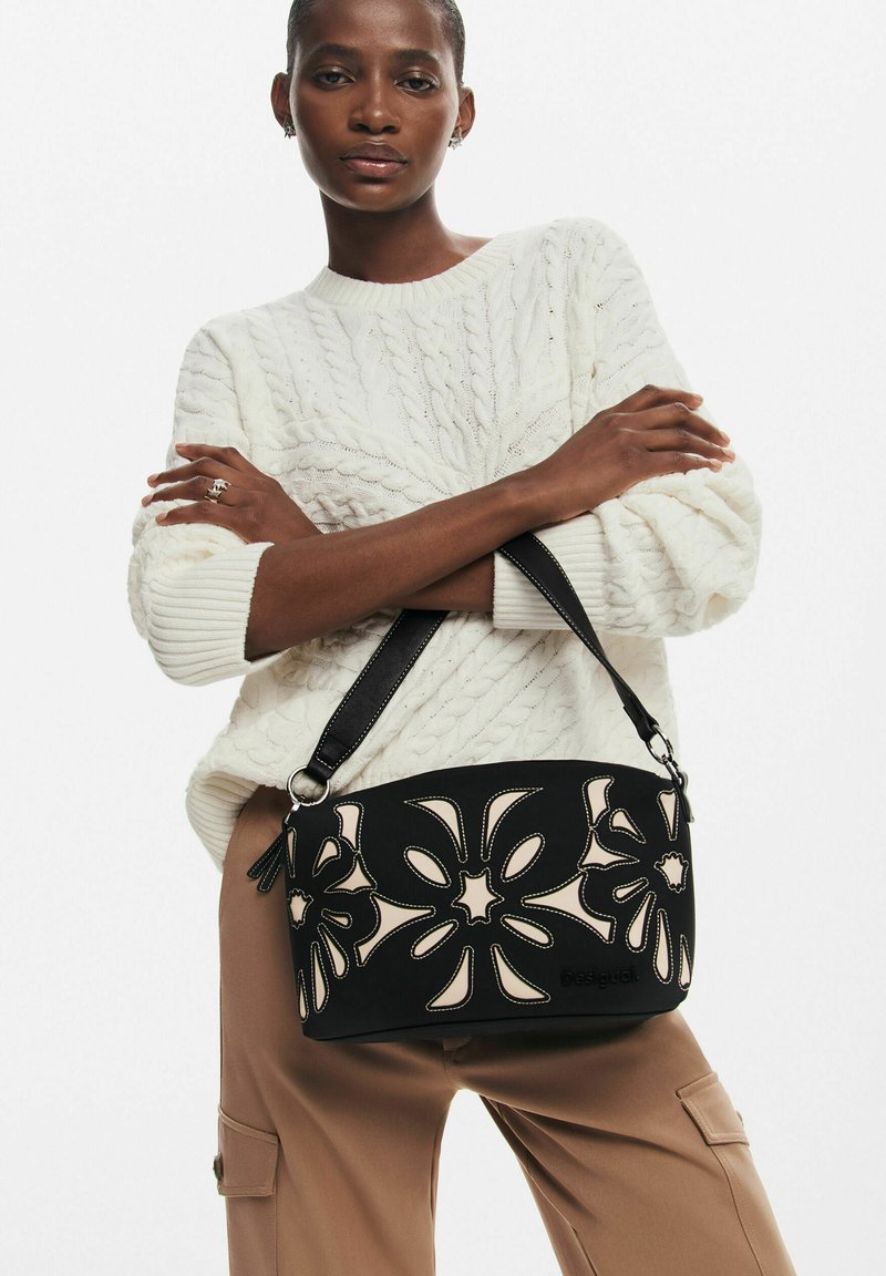 Desigual LARGE WITH BIG FLOWERS - Handbag - black - Zalando.ie