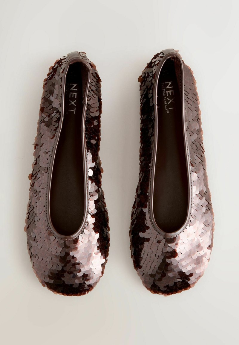 Next Ballerinaskor - chocolate brown sequin/brun - Zalando.se