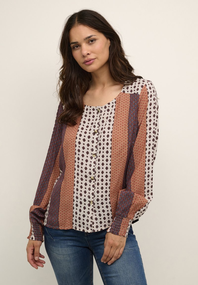 Cream CRMAGDA - Blusa - tigerlily patchwork/marrón - Zalando.es