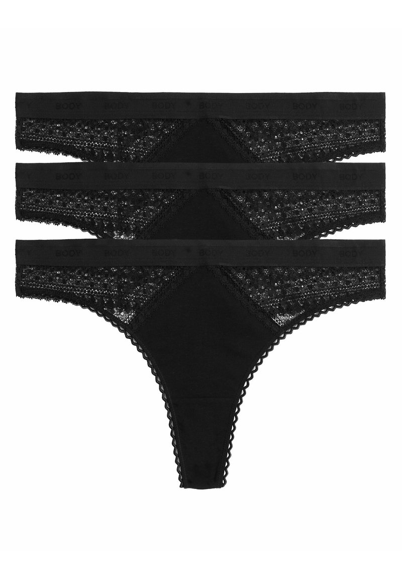 Marks & Spencer 3PACK - String - black/svart - Zalando.se