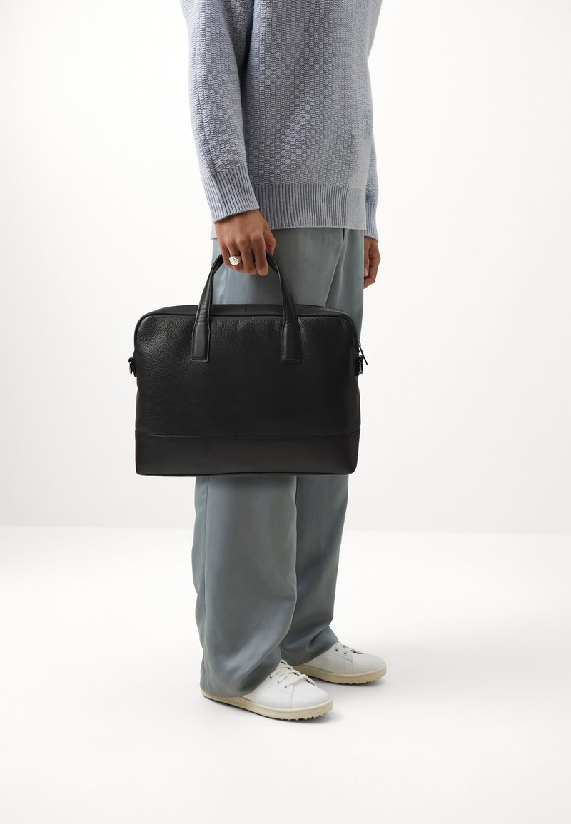 Zign LEATHER UNISEX - Briefcase - black - Zalando.ie