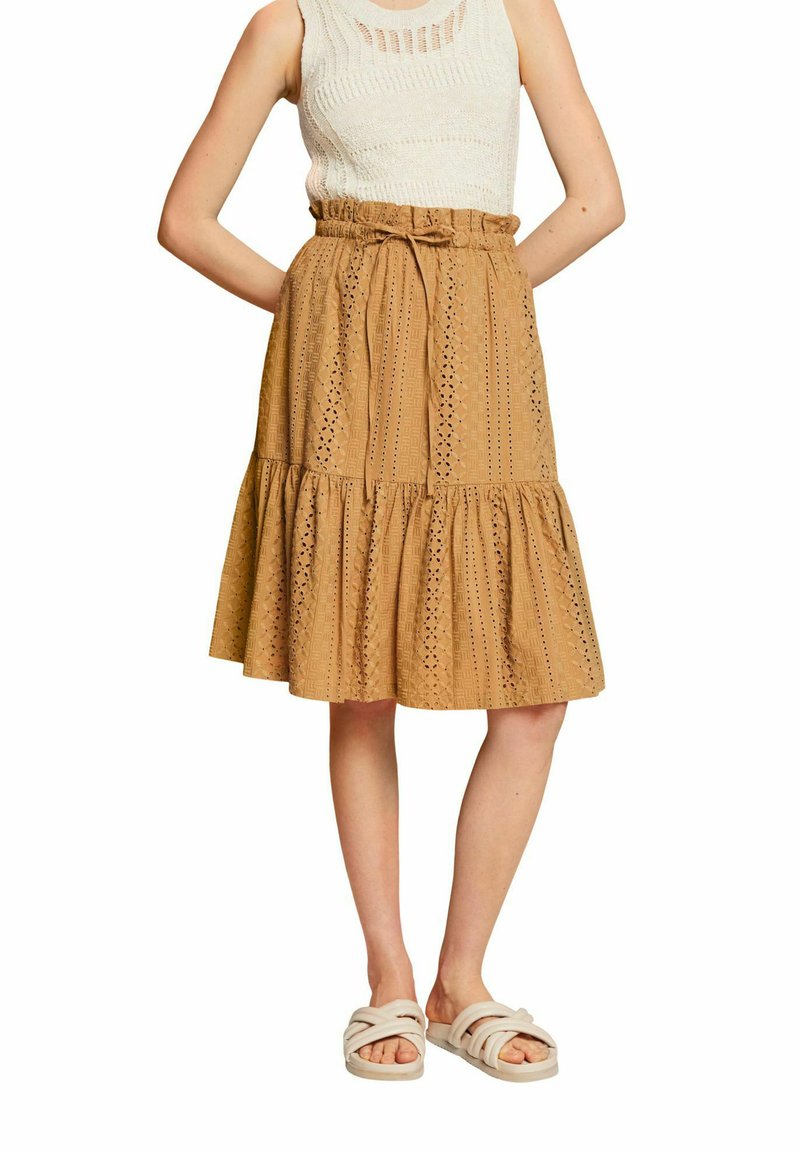 Esprit A-linjainen hame - khaki beige/beige - Zalando.fi