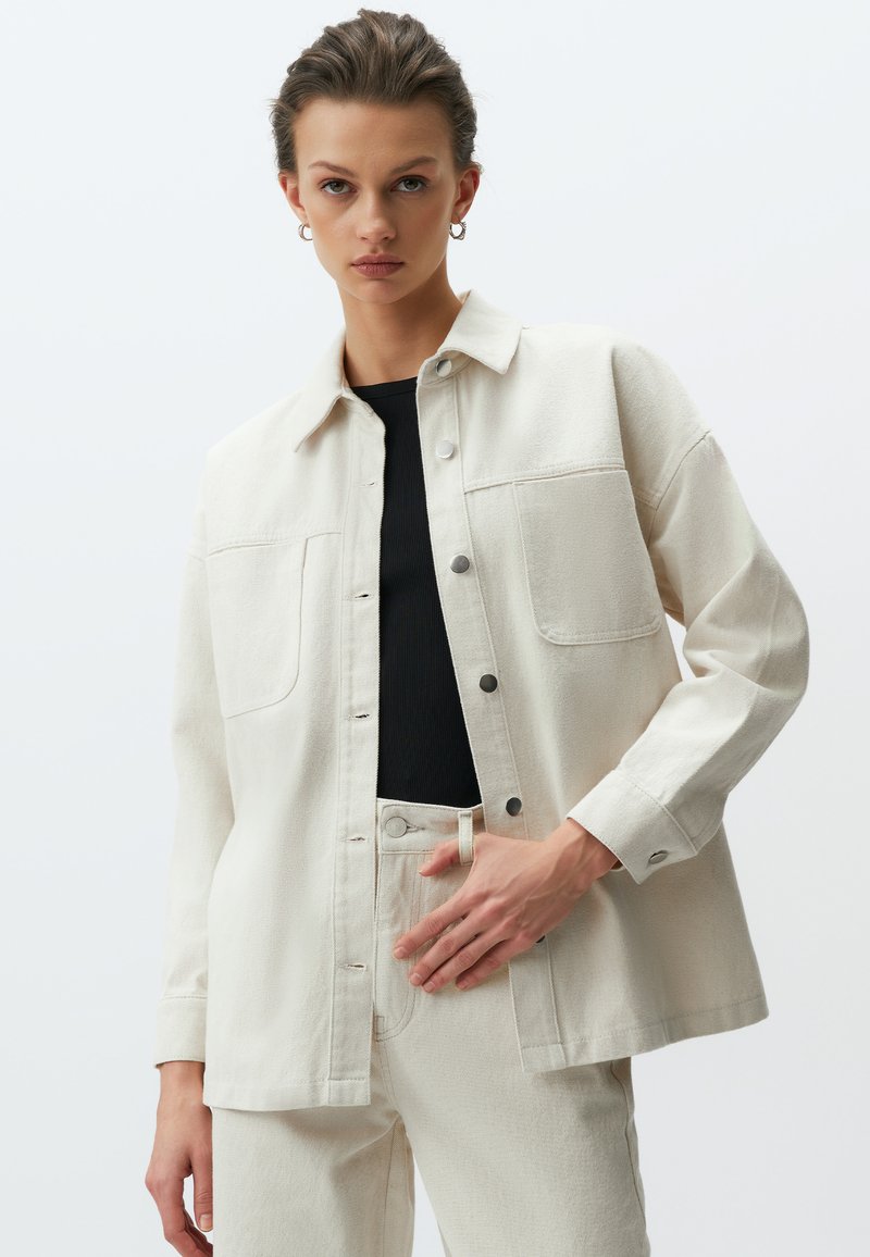 Jimmy Key - Kurtka jeansowa/biały - Zalando.pl