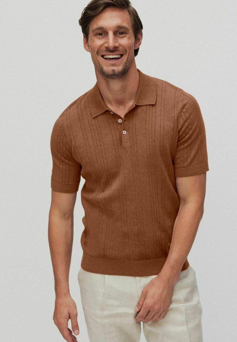 Bläck YAZUO KNITTED POLO SHIRT - Piké - rust melange/brun - Zalando.se