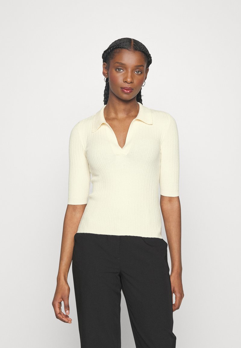 Vero Moda Petite VMHOLLY POLO - T-Shirt basic - birch/offwhite - Zalando.ch