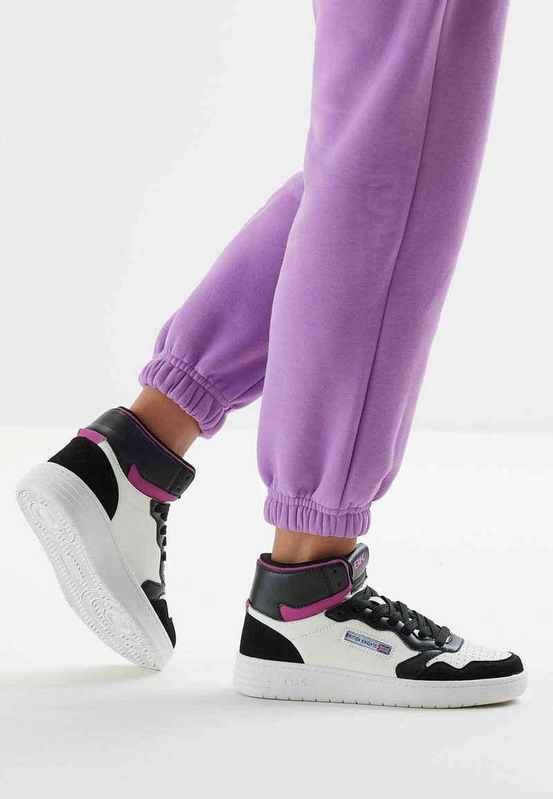 British Knights NOORS MID - Höga sneakers - black white pink/svart ...