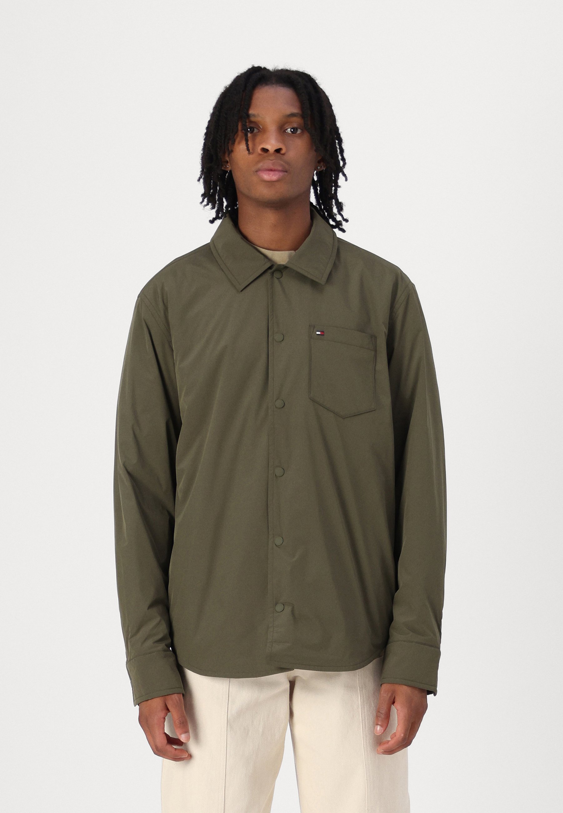 Tommy Hilfiger PACKABLE SHIRT JACKET Ubergangsjacke army green oliv Zalando