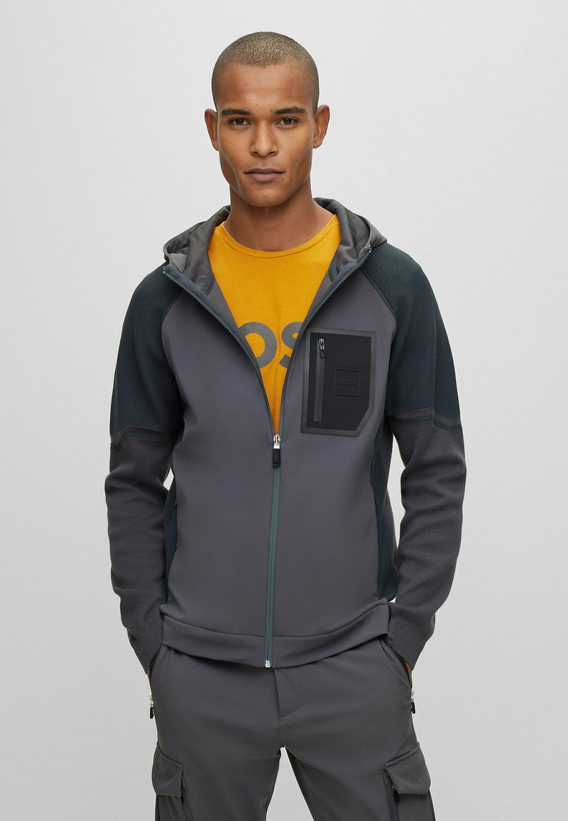 BOSS MARKIS - Kapuzenpullover - dark grey seven/dunkelgrau - Zalando.ch