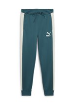 Puma T7 ICONIC JOGGING - Tracksuit bottoms - cold green/green - Zalando.ie