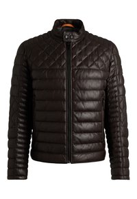 BOSS JONN IN - Veste en cuir - dark brown two/marron foncé - ZALANDO