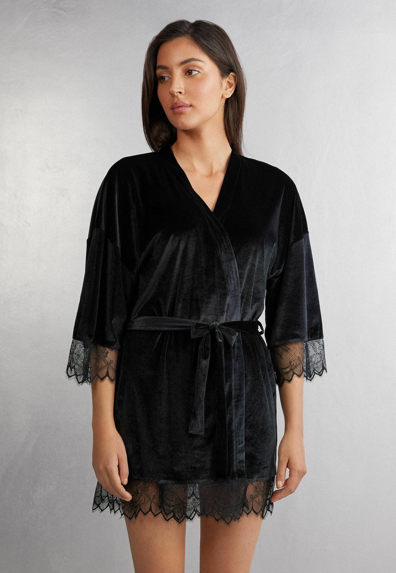 Intimissimi Dressing gown - black - Zalando.ie