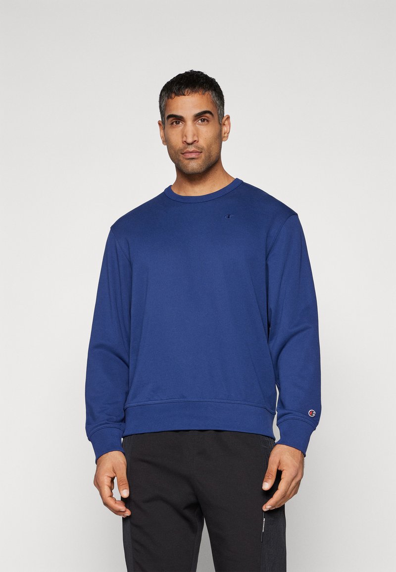 Champion ICONS CREWNECK WITH SMALL TONAL LOGO - Sweatshirt - dark blue ...