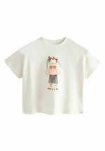 Next SHORT SLEEVE REGULAR FIT - Triko s potiskem - cream bunny/béžová ...