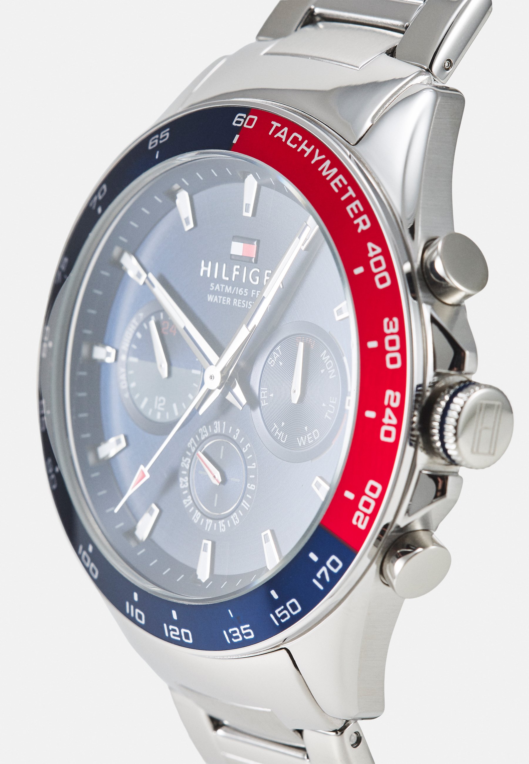 Tommy Hilfiger OWEN Uhr silver coloured blue red silberfarben Zalando