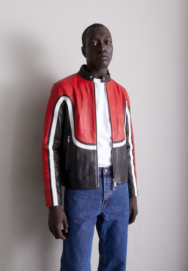 J.LINDEBERG BORIS COLORBLOCK BIKER - Lederjacke - chili pepper/rot ...