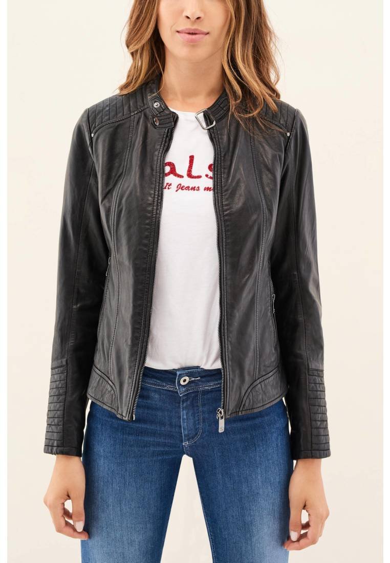 Salsa Jeans Leather jacket - black - Zalando.ie