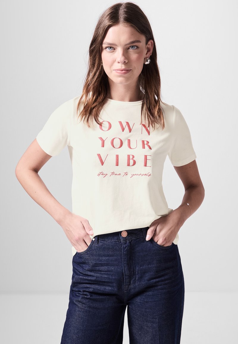 Street One Studio MIT TURN-UP - T-Shirt print - weiß/offwhite - Zalando.ch