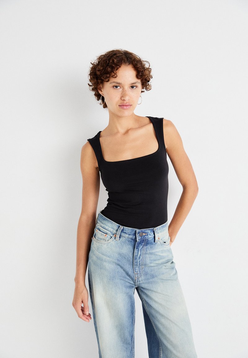 Weekday ANTONIA SQUARE NECK - Top - black - Zalando.ie