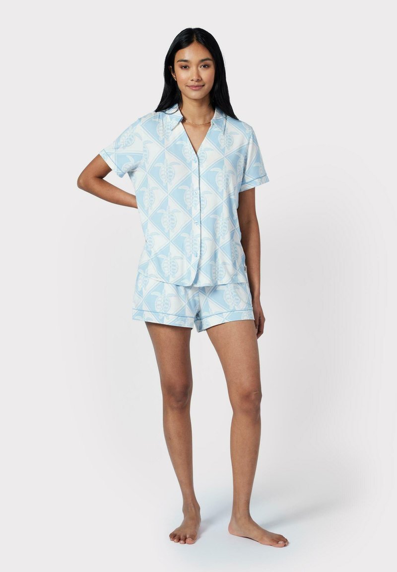 Chelsea Peers TILED TURTLE PRINT SHORT SET - Pyjama set - off white/off ...