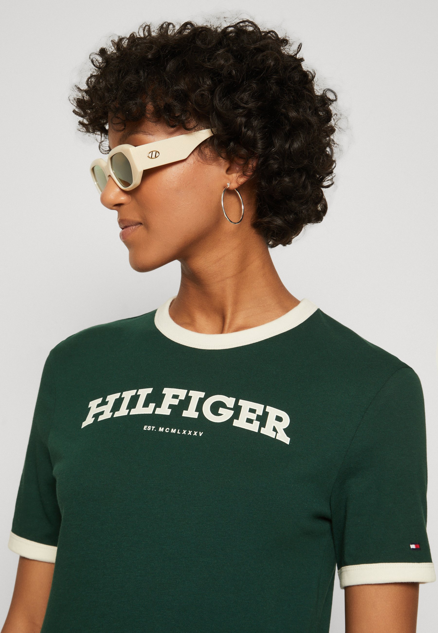 Tommy Hilfiger MONOTYPE FLOCK T Shirt print hunter dunkelgrun Zalando