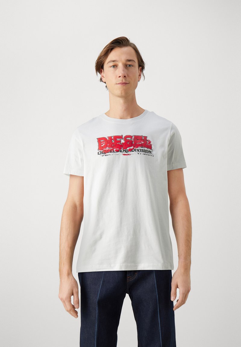 Diesel T-DIEGOR-K70 - Print T-shirt - white - Zalando.co.uk