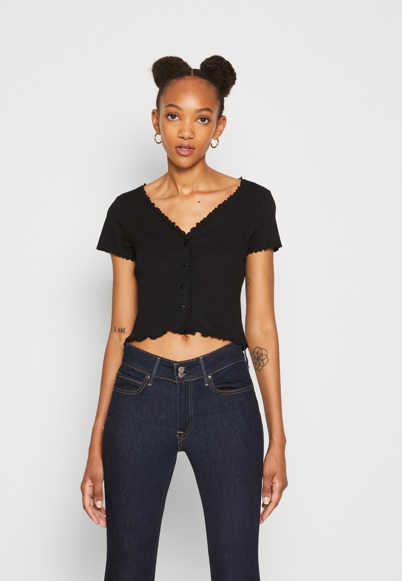 Monki Print T-shirt - black dark/black - Zalando.ie