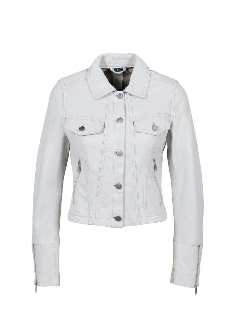 Freaky Nation - Kurtka skórzana/biały - Zalando.pl