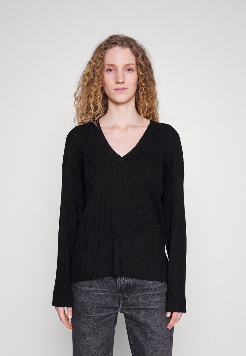 Davida Cashmere V NECK SWEATER - Strickpullover - black/schwarz ...