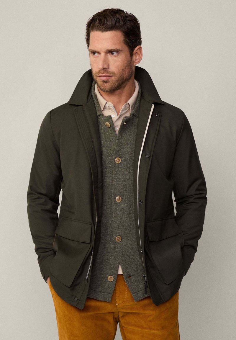 Hackett London Kurtka przeciwdeszczowa/ciemnozielony - Zalando.pl