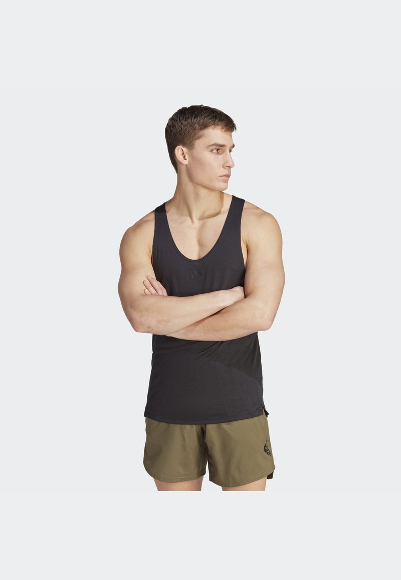 adidas Performance WORKOUT STRINGER - Top - black/schwarz - Zalando.at