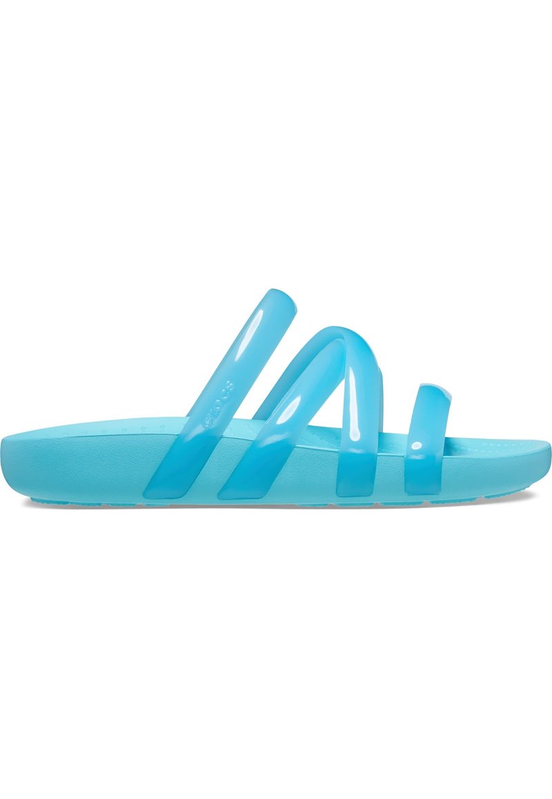Crocs SPLASH GLOSSY STRAPPY - Sandales de bain - neptune/bleu fluo ...