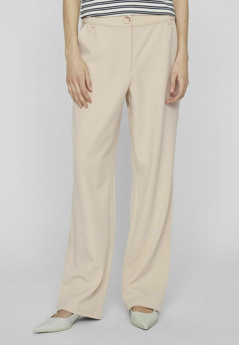 VILA STRAIGHT LEG MID RISE - Broek - sandshell/beige - Zalando.nl