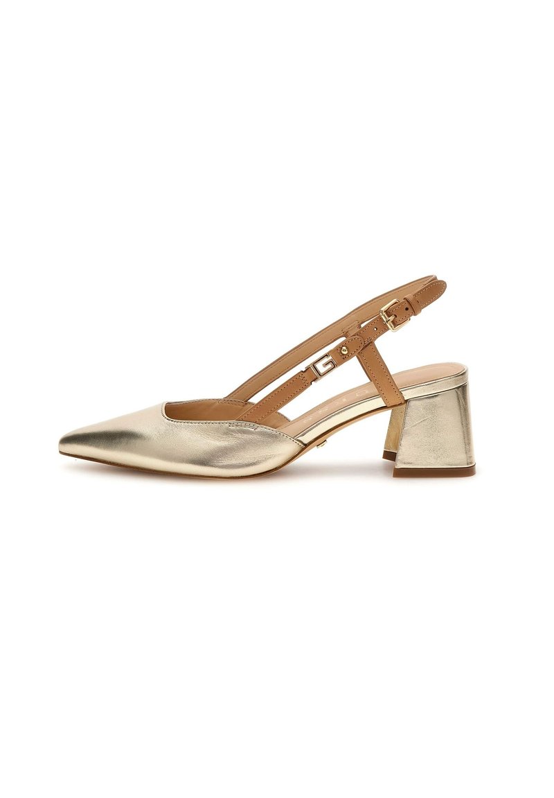 Guess SLINGBACK ZANNA METALLIC-ECHTLEDER - Escarpins - goldenfarbe/doré ...