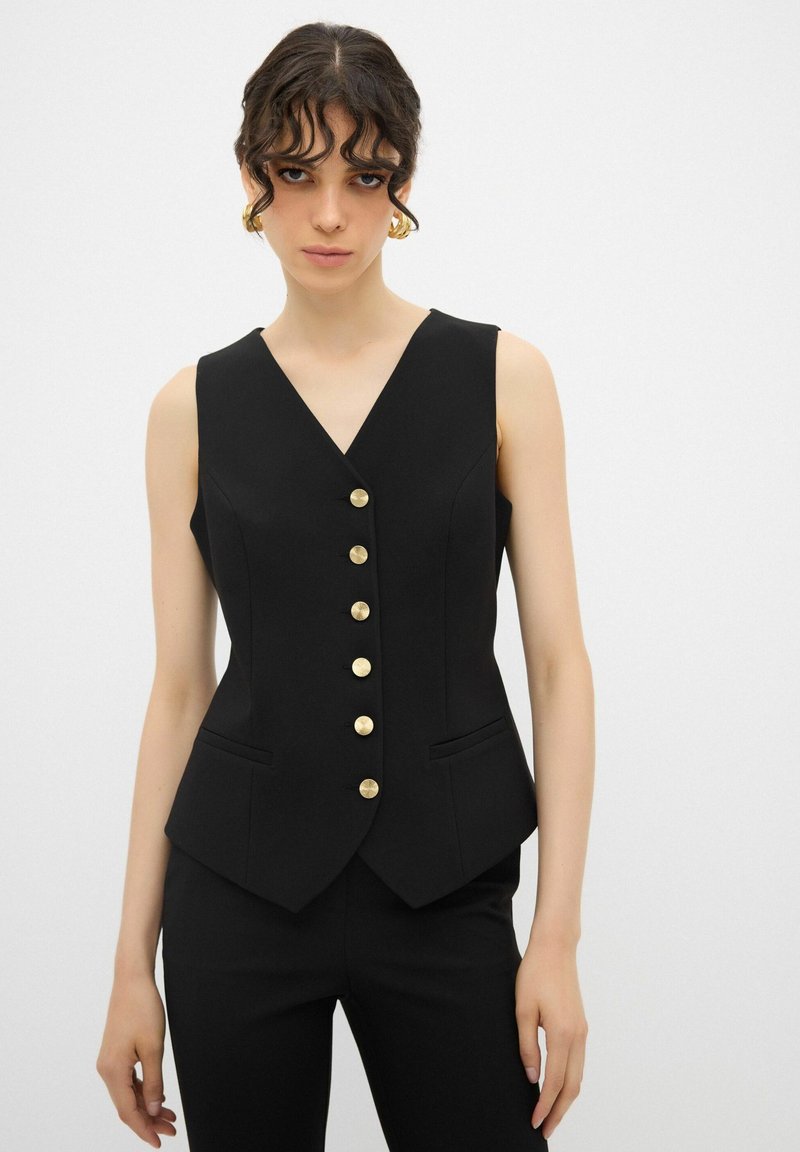 adL BUTTONED V NECK - Vest - black/sort - Zalando.dk